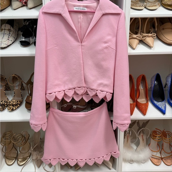 MACH & MACH | Dresses | Mach Mach Pink Mini Dress With Scalloped Edging ...